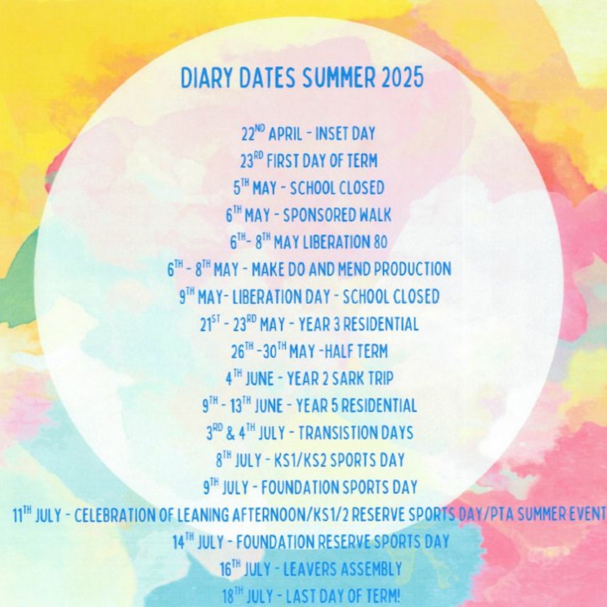 La Moye School - Diary Dates